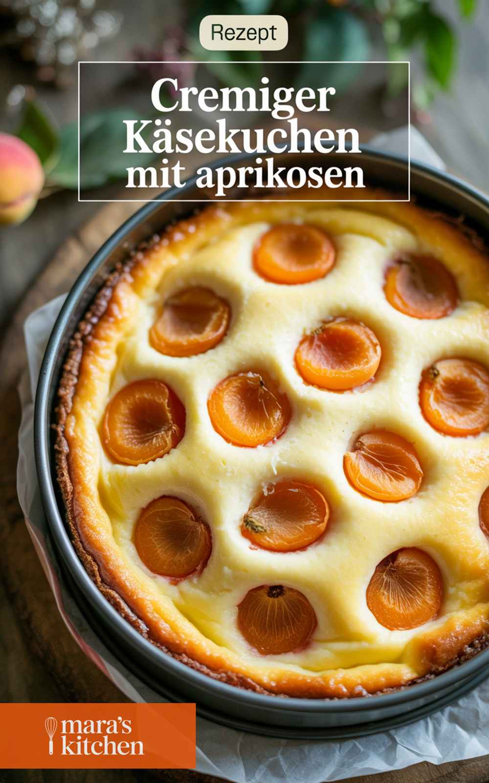 Stilvolle Ksekuchen Mit Aprikosen Bild